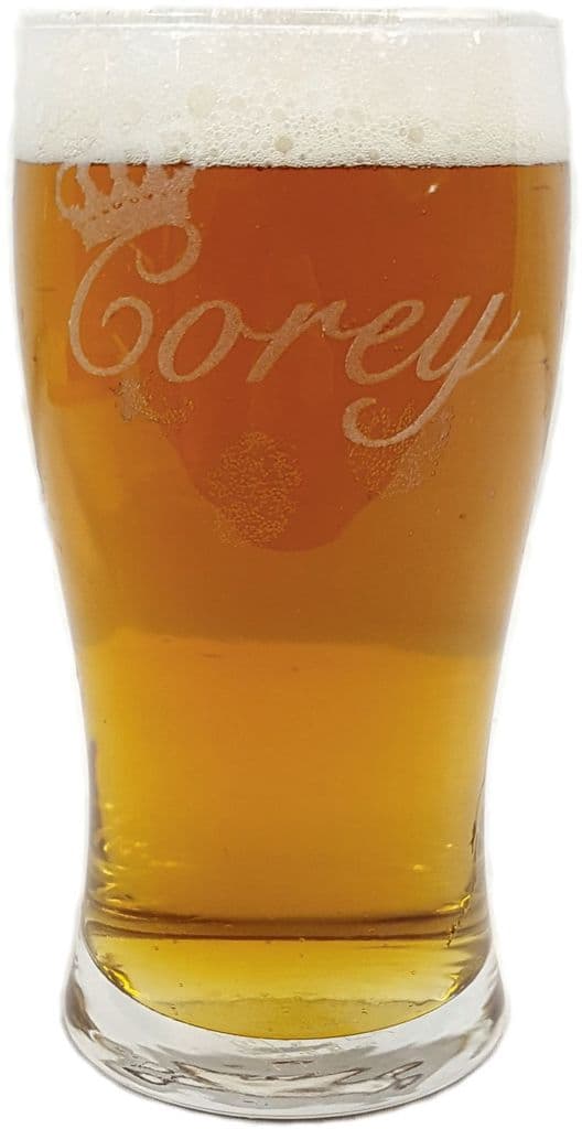 Personalised Engraved Crown Image Pint Glass
